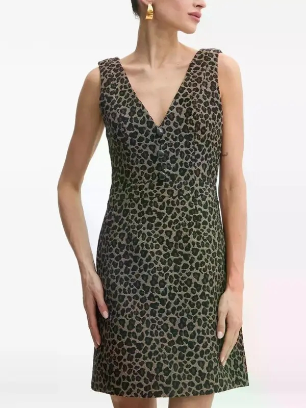 MORGAN V-neck Button Mini Dress