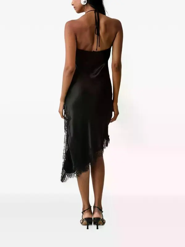 Bardot Lace-trim Asymmetric Dress