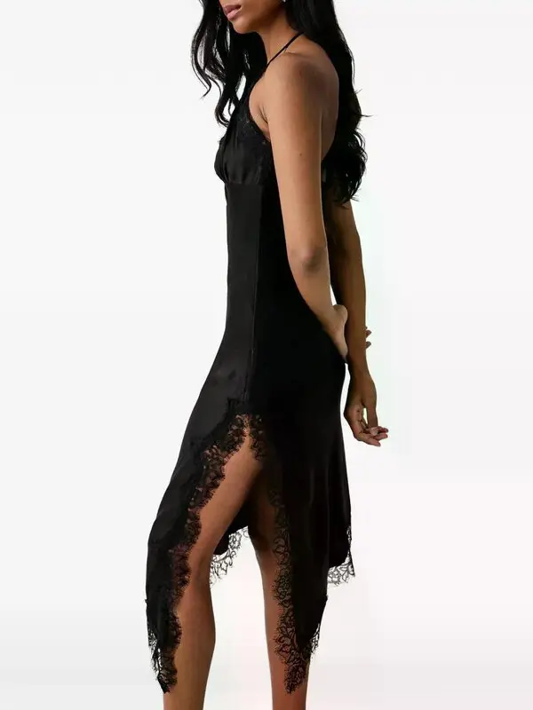 Bardot Lace-trim Asymmetric Dress