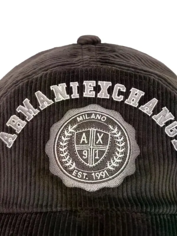 Armani Exchange Logo-embroidered Corduroy Baseball Cap