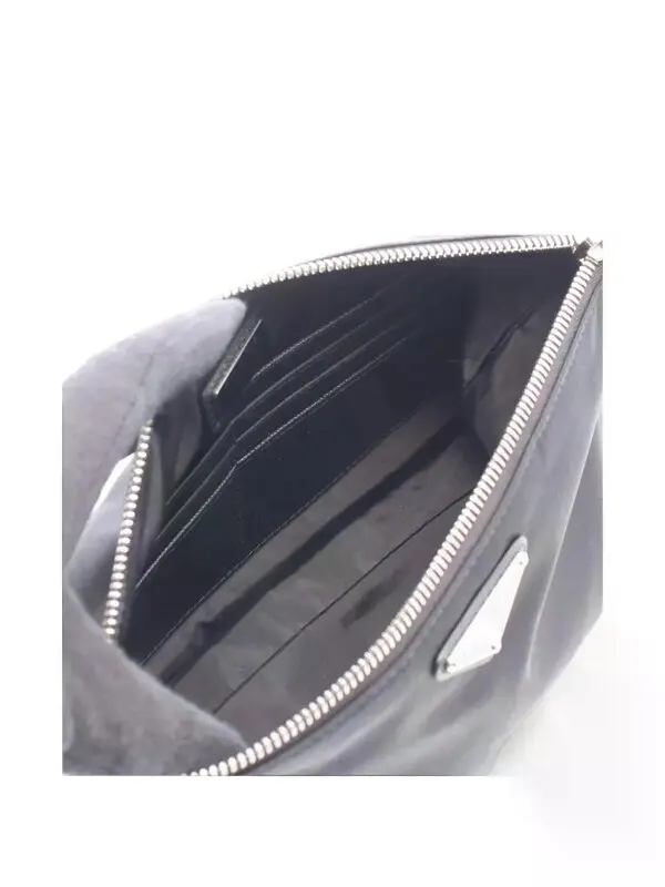 Prada 2020s Triangle Logo Clutch Bag