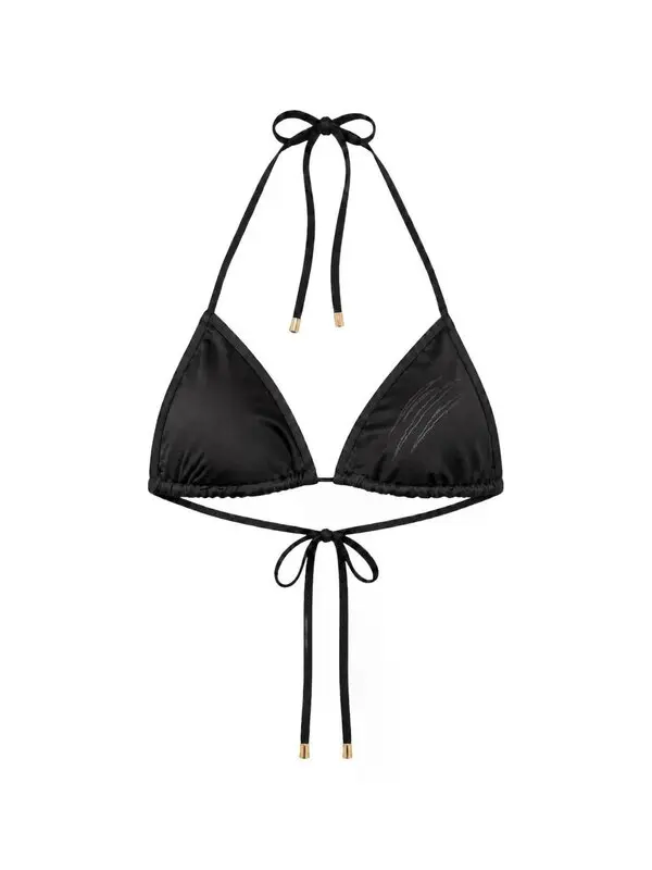 PLEIN SPORT Scratch-print Triangle Bikini Top