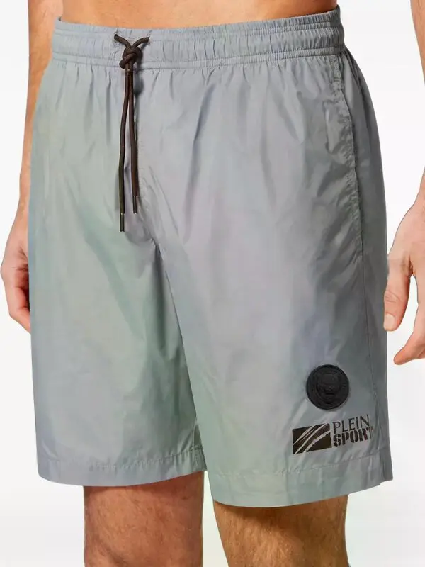 PLEIN SPORT Logo-patch Drawstring Swim Shorts