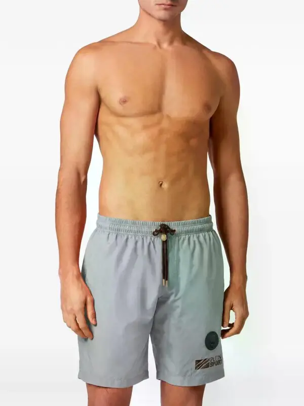 PLEIN SPORT Logo-patch Drawstring Swim Shorts