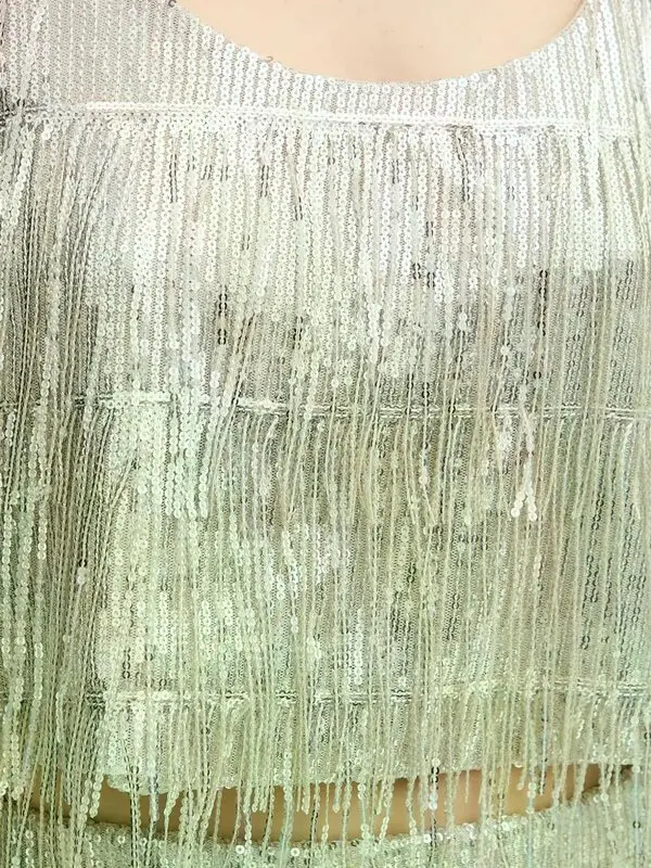 HAVEONE Sequin-embellished Fringed Top