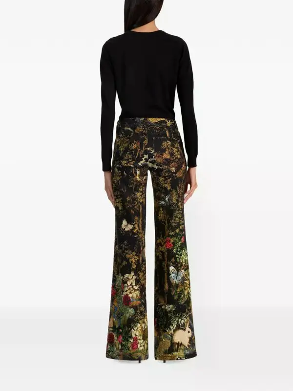 Alice + Olivia Roxie Embroidered Embellished Jeans