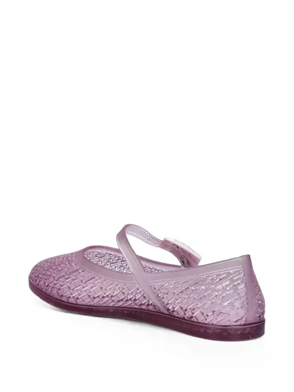 Melissa Harper Woven-effect Buckle-fastening Ballet Flats - Pink