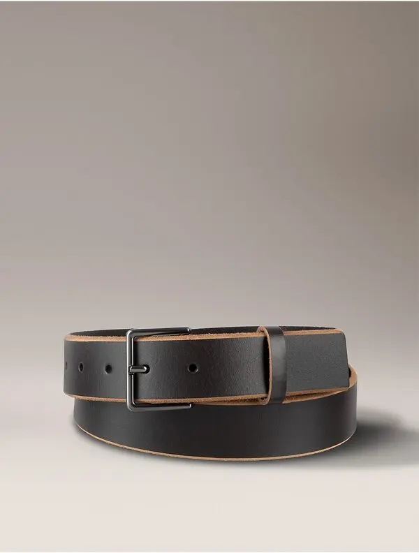 Calvin Klein Raw Edge Leather Belt