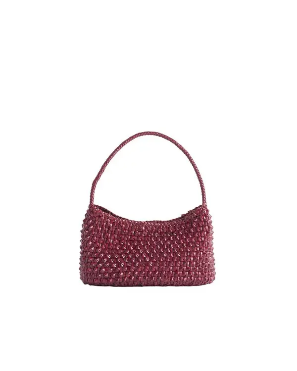 Dragon Diffusion Woven Leather Shoulder Bag - Bordo