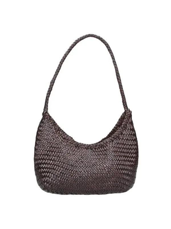 Dragon Diffusion Woven Leather Shoulder Bag - Brown