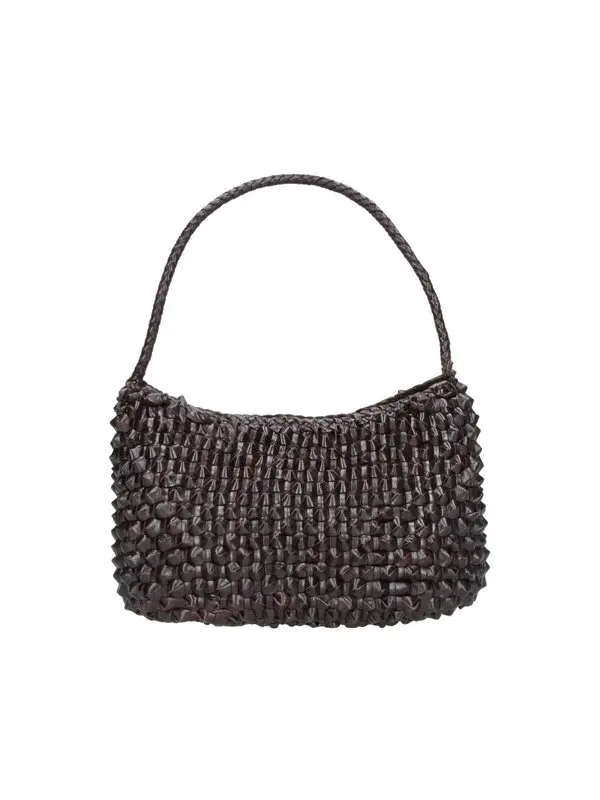 Dragon Diffusion Woven Leather Shoulder Bag - Brown