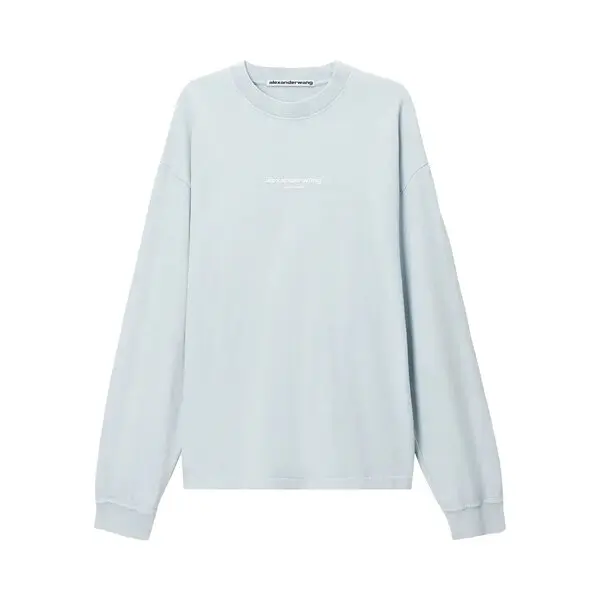 Alexander Wang Logo Print Long Sleeve Tee 'washed Sky