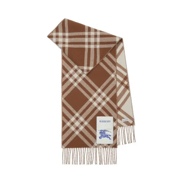Burberry Mu 168x30 Tbar Bias Chk Scarves 'finch - Brown
