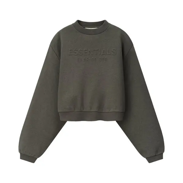 Fear Of God Embossed Modern Cropped Crewneck 'ash Heather