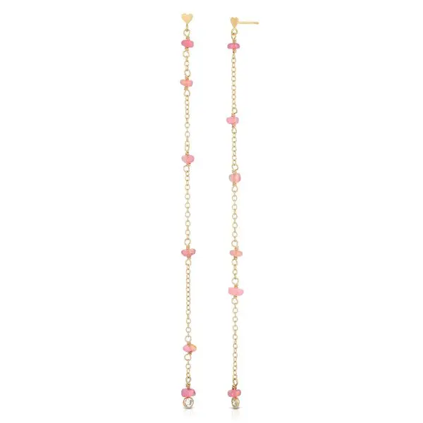 HEATHER HAWKINS A Moment Apart Duster Earrings Ethiopian Opal Gold-filled - Pink