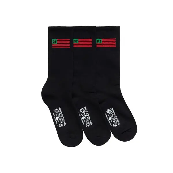 DENIM TEARS Flag Socks 3-pack - Black
