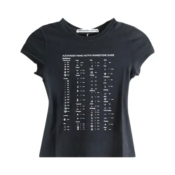 Alexander Wang Hotfix Ard Graphic Fitted Short Sleeve Tee