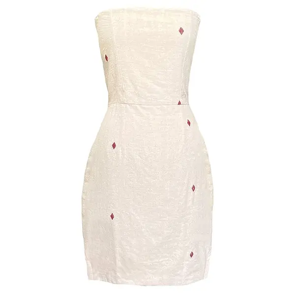 JIWYA Neutrals Moti Corset Khadi Cotton Dress