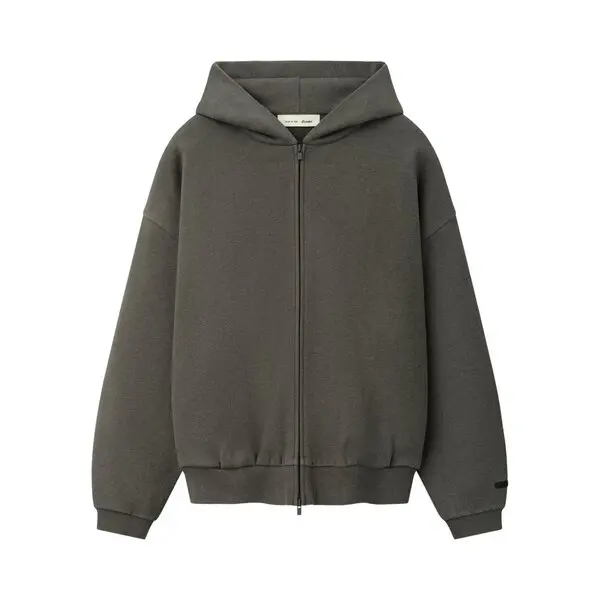 Fear Of God Embossed 90s Relaxed Zip-up Hoodie 'warm Heather - Grey