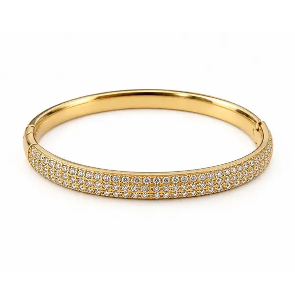 NUVV COLLECTION Pavé Crystal Hinged Bangle Bracelet