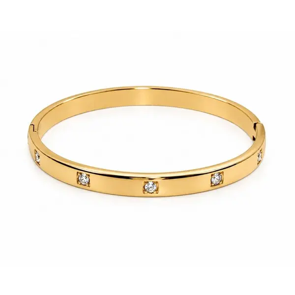 NUVV COLLECTION Crystal Hinged Bangle Bracelet