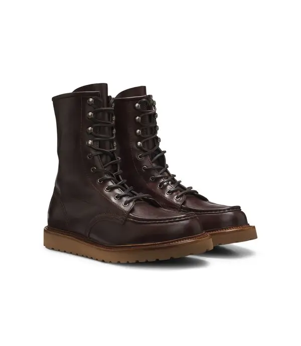 BOSS By Beckham Lace-up Boots In Leather