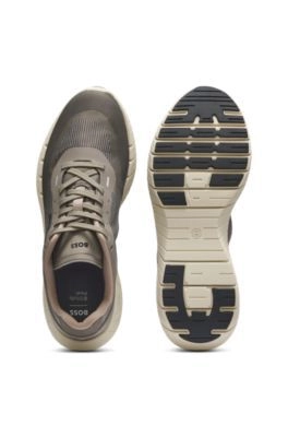 BOSS Motion Lace-up Sneakers In Woven Jacquard