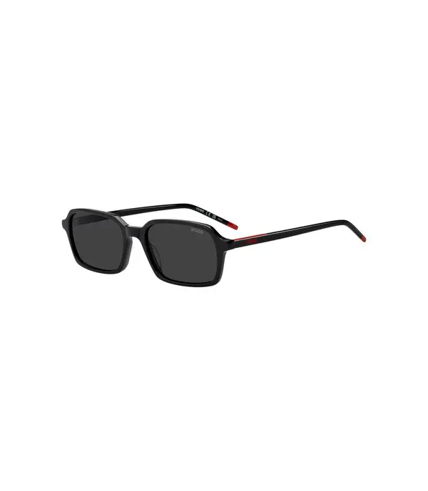 Hugo Black Acetate Sunglasses With Red Trim