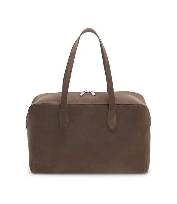 BOSS Suede Duffel Bag With Emed Logo