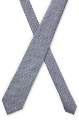 BOSS One Patterned Silk-jacquard Tie - Light Blue