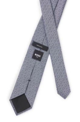 BOSS One Patterned Silk-jacquard Tie - Light Blue