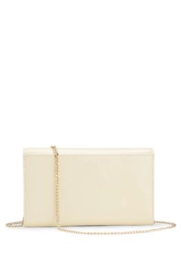 BOSS Leather Clutch Bag With Double B Monogram Hardware