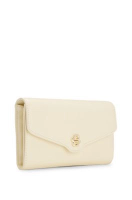 BOSS Leather Clutch Bag With Double B Monogram Hardware