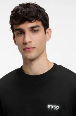 Hugo Cotton-terry Sweatshirt With Logo Artwork