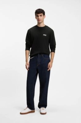 Hugo Cotton-terry Sweatshirt With Logo Artwork