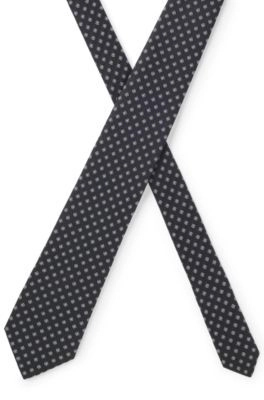 BOSS One Patterned Silk-jacquard Tie - Dark Blue