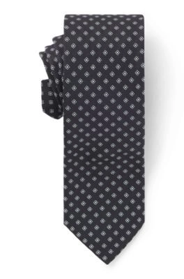 BOSS One Patterned Silk-jacquard Tie - Dark Blue