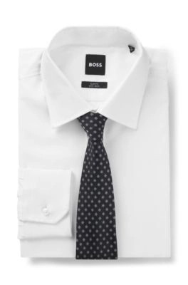 BOSS One Patterned Silk-jacquard Tie - Dark Blue
