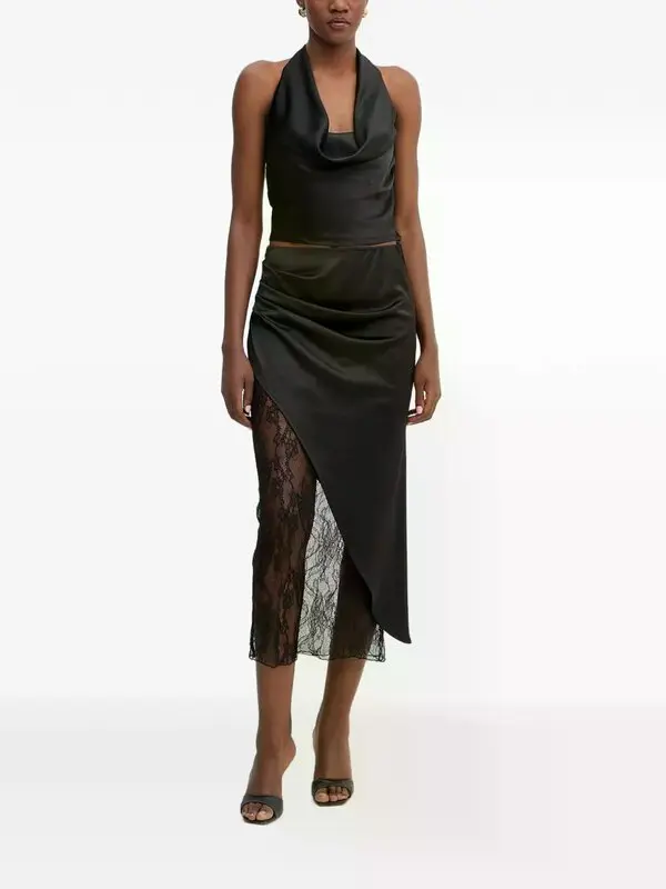HAVEONE Lace-panelled Cowl-neck Top