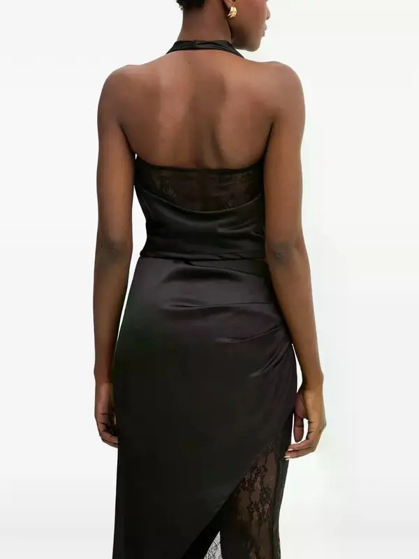 HAVEONE Lace-panelled Cowl-neck Top