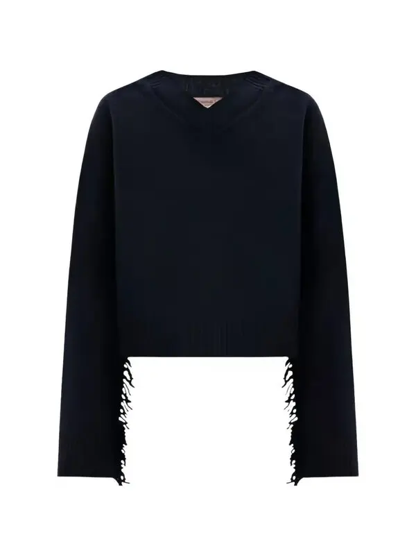 TWINSET Wool-blend Jumper With Fringes - Blue