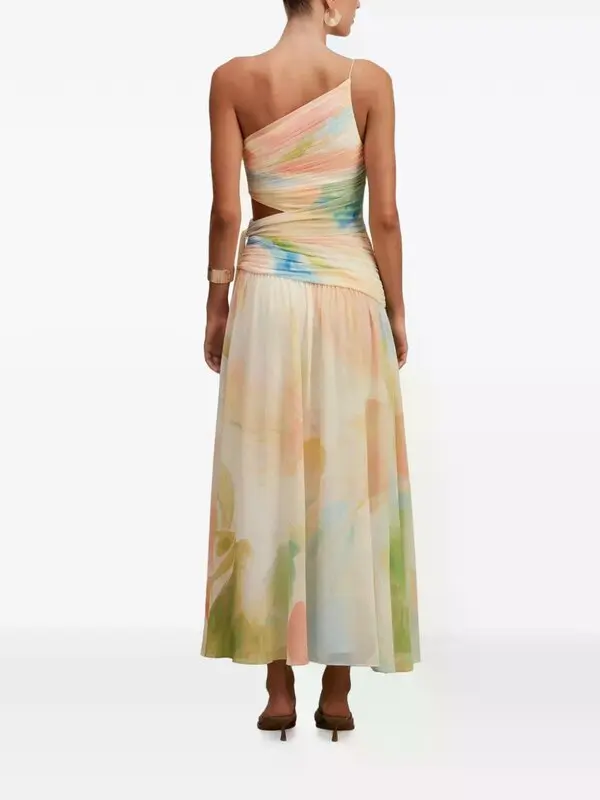 EVER NEW Connie Ruched Asymmetric Maxi Dress