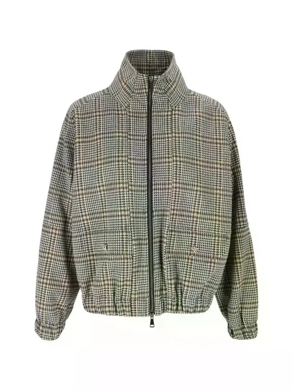 Fabiana Filippi Check-pattern Bomber Jacket - Grey