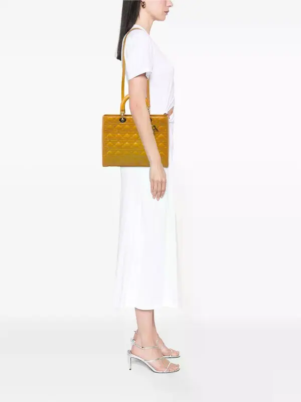 Dior 2012 Large Patent Cannage Lady Satchel - Yellow