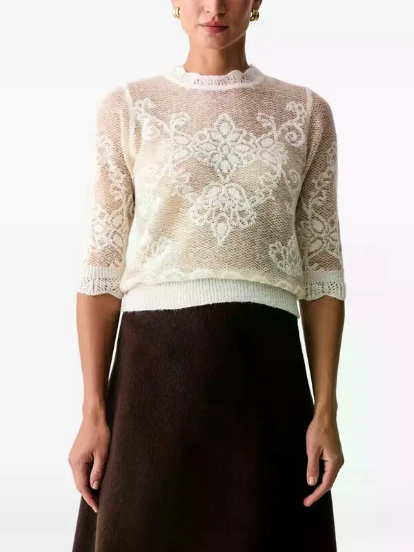 TWINSET Lace-knit Sweater - White