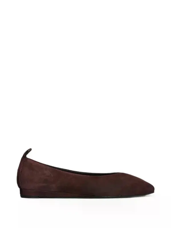 BIANCADI Suede Square-toe Ballet Flats