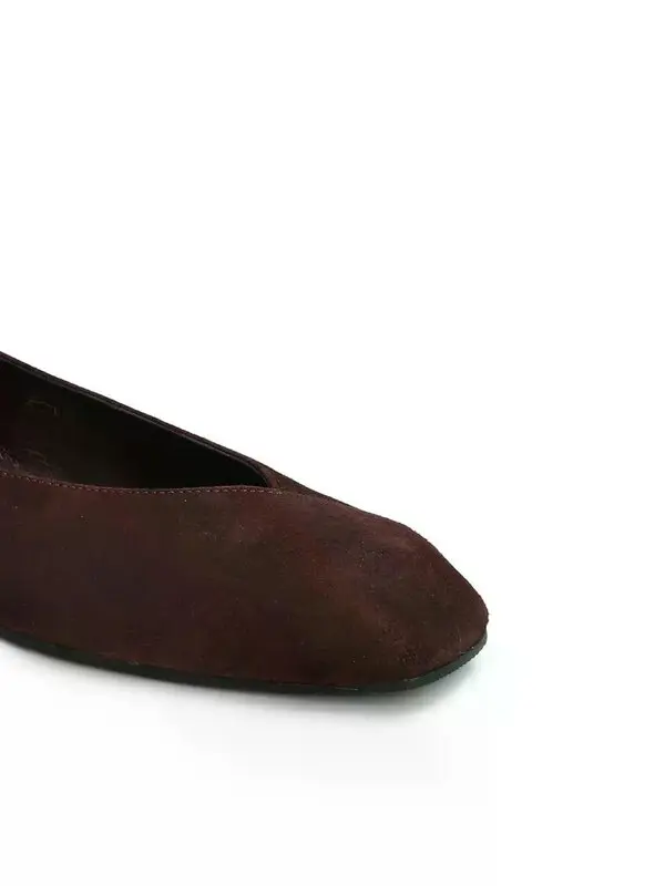 BIANCADI Suede Square-toe Ballet Flats