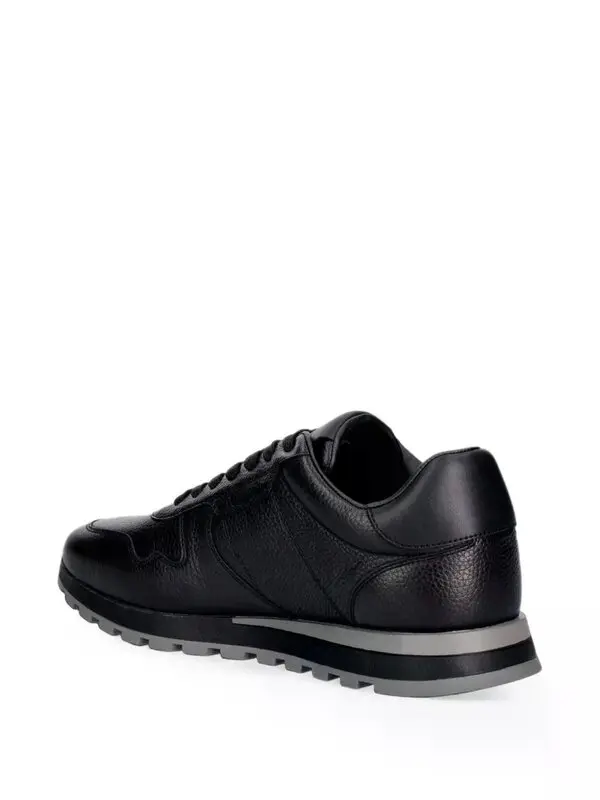 BALDININI Logo-embossed Grained Leather Sneakers