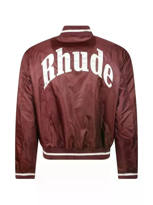 Rhude Logo-print Striped-trim Jacket - Red