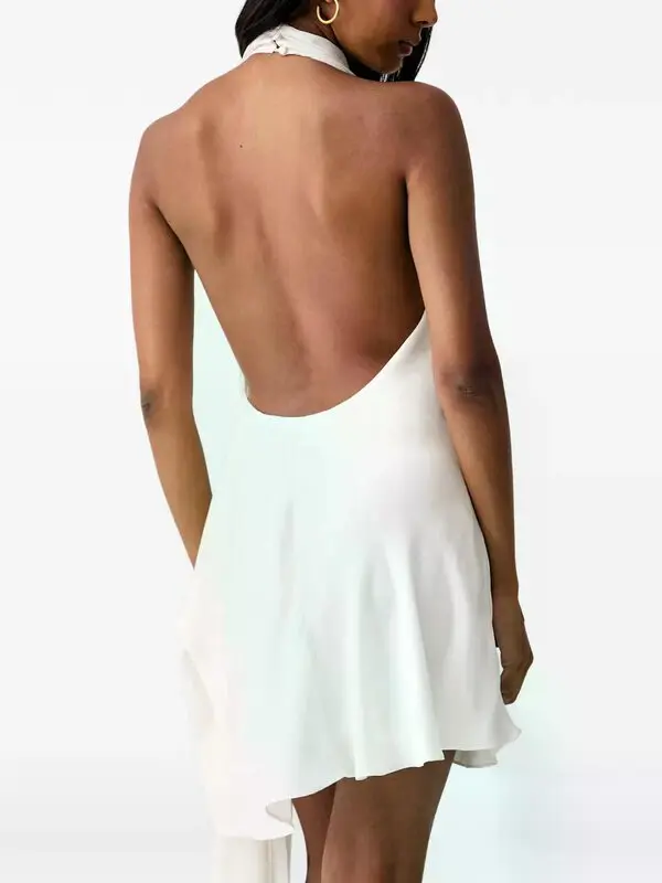 Bardot Katia Halterneck Draped Mini Dress - White